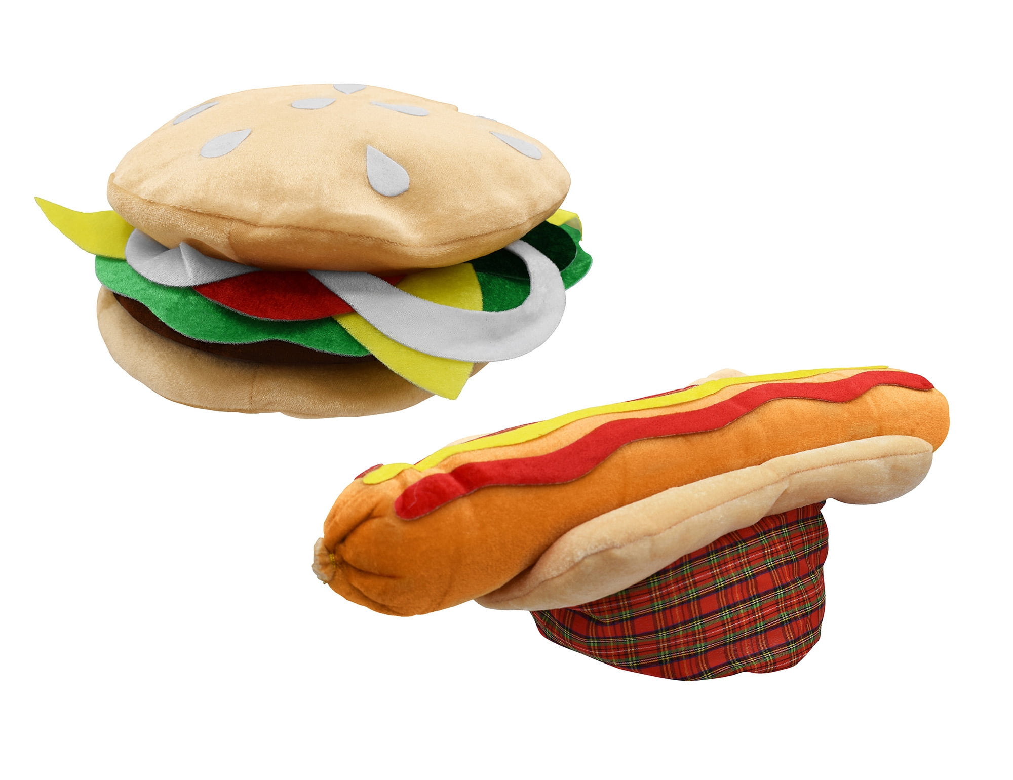 Nicky Bigs Novelties Adult Giant Hotdog Cheeseburger Hamburger Hat Set ...