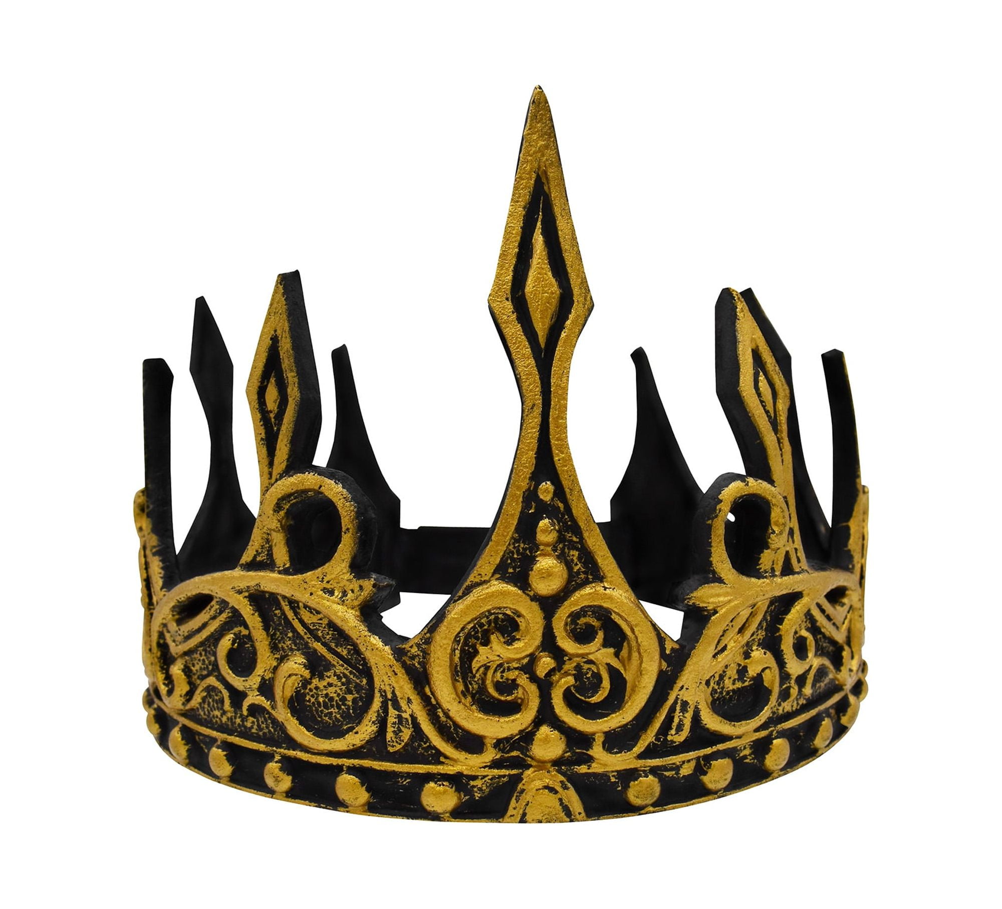 Adult Gold Foam Medieval King Crown Queen Adjustable Halloween Costume ...