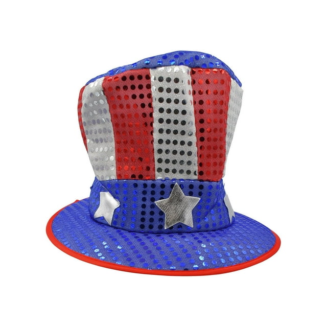 Nicky Bigs Novelties Adult Large Uncle Sam Top Hat Red Silver Blue ...