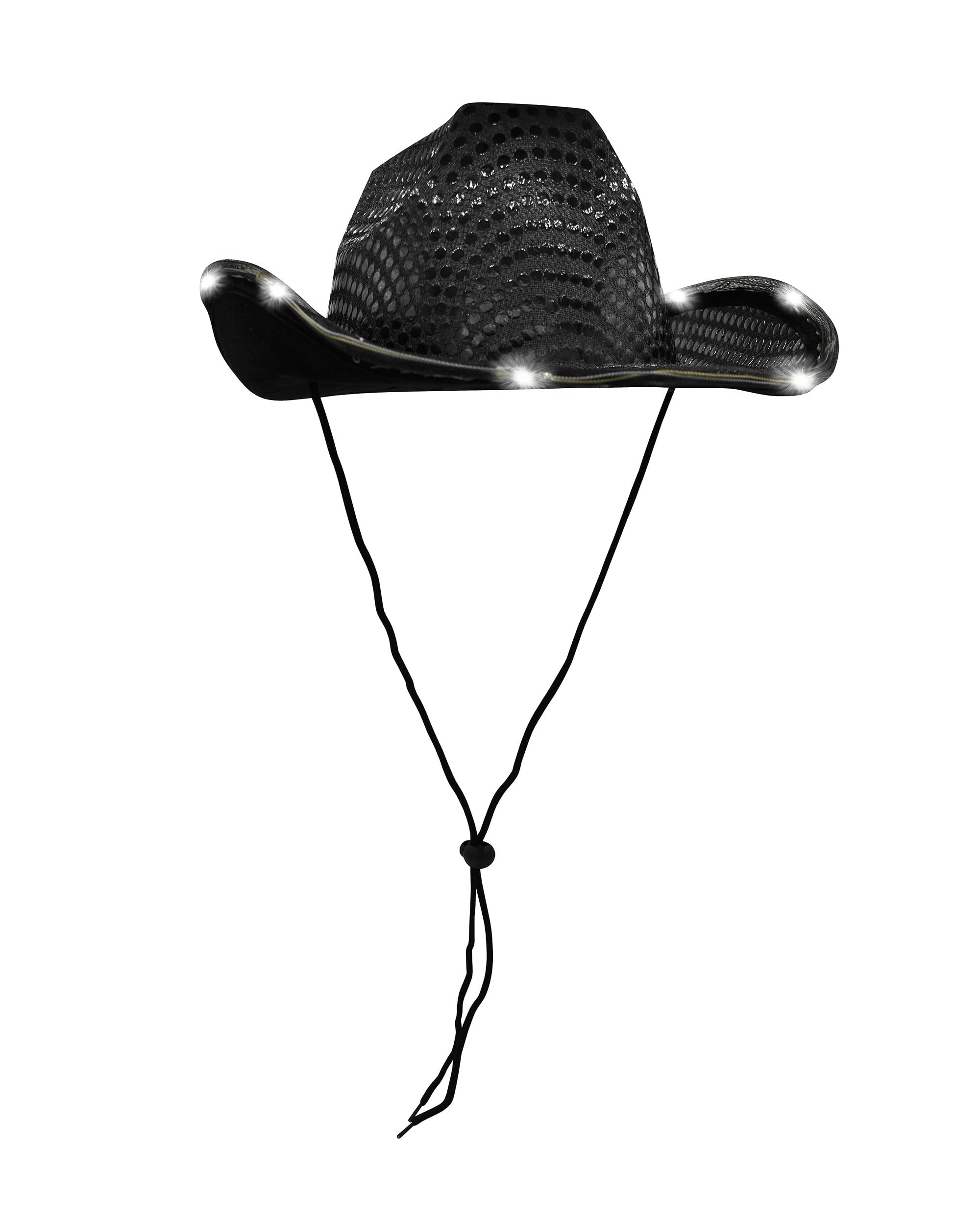 Nicky Bigs Novelties LED Light Up Cowboy Hat, Sequin Cowgirl Accessory ...