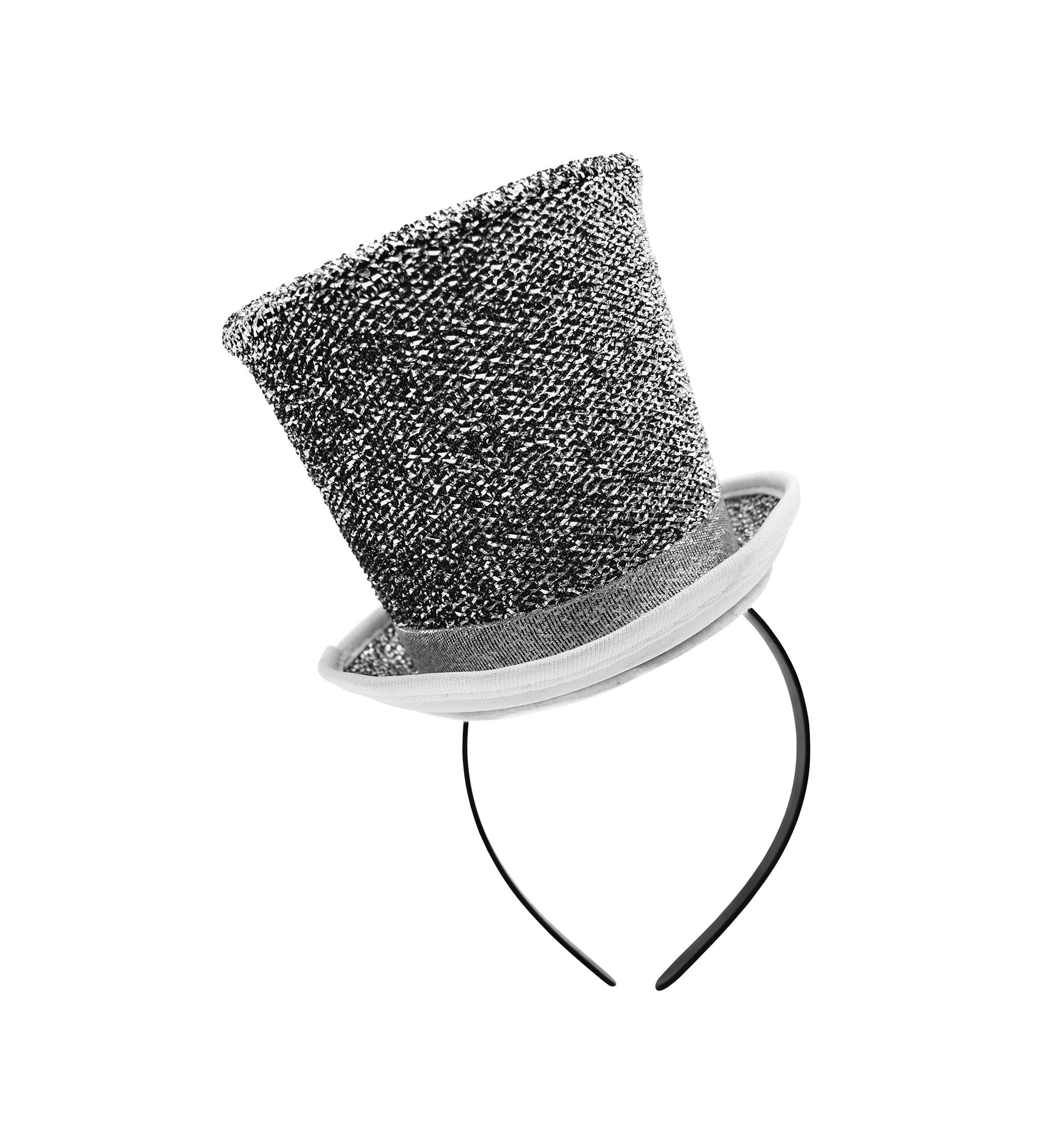 Nicky Bigs Novelties Adult Mini Glitter Mesh Top Hat Headband - Tiny ...