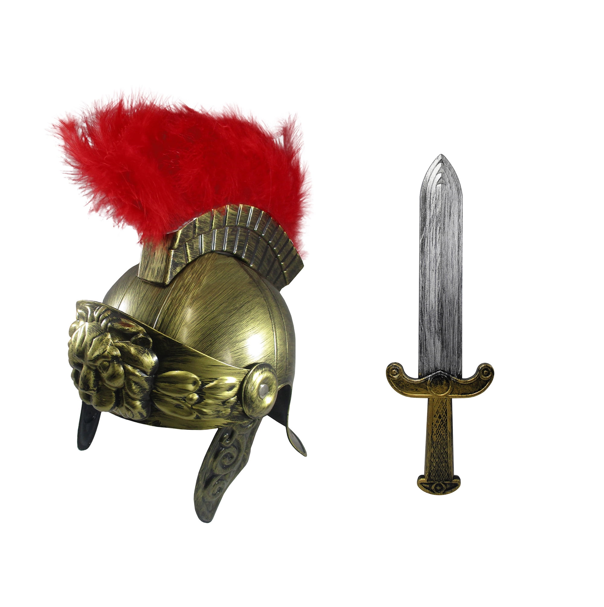 Nicky Bigs Novelties Adult Roman Helmet With Red Feather Plume and ...