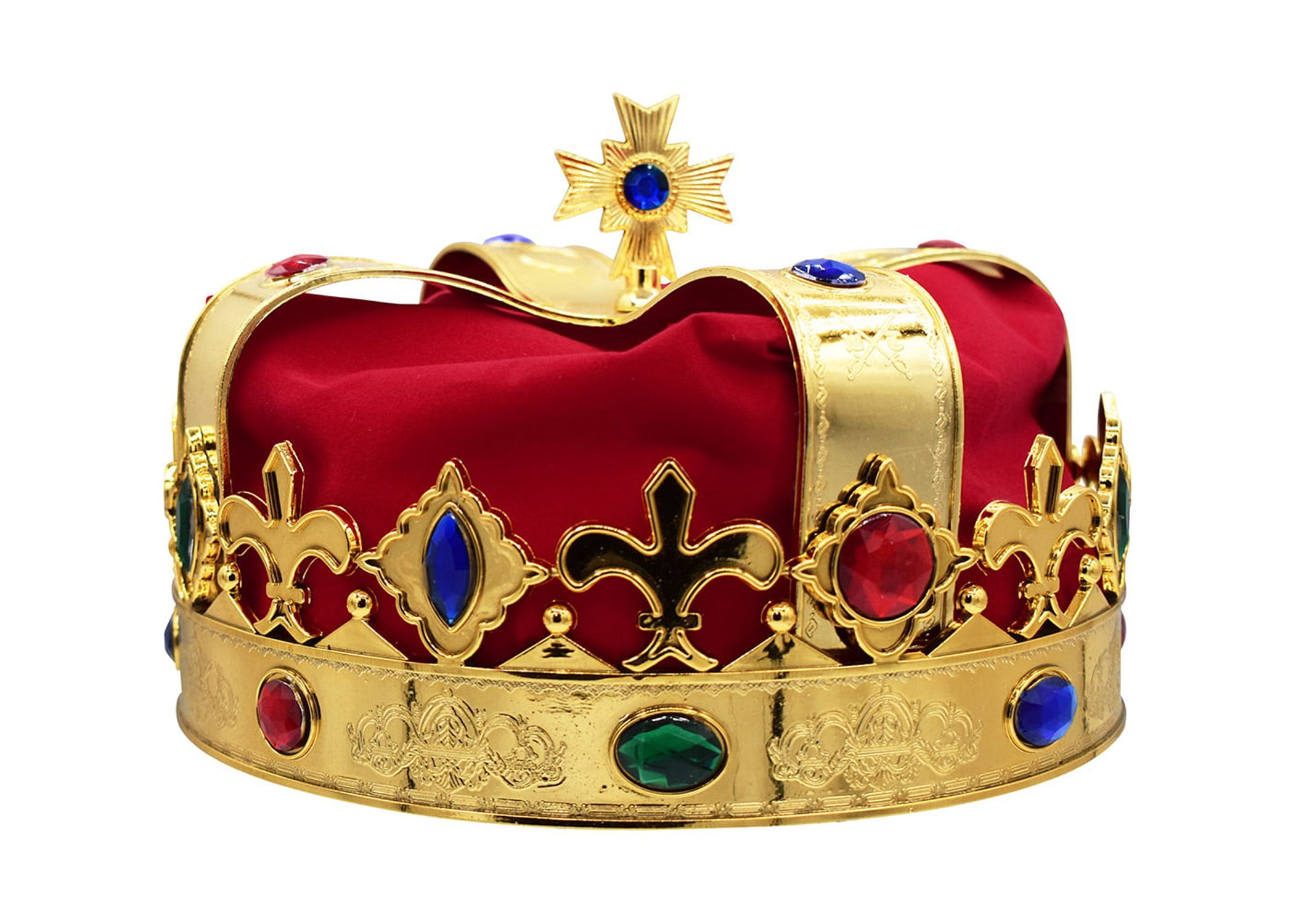 Nicky Bigs Novelties Adult Royal King Crown Queen Jeweled Gold Hat ...