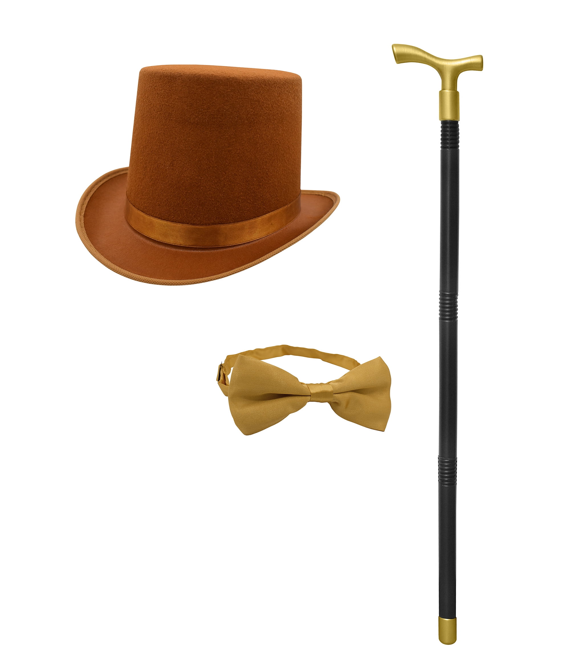 Nicky Bigs Novelties Adult Steampunk Top Hat Matching Bowtie Cane ...