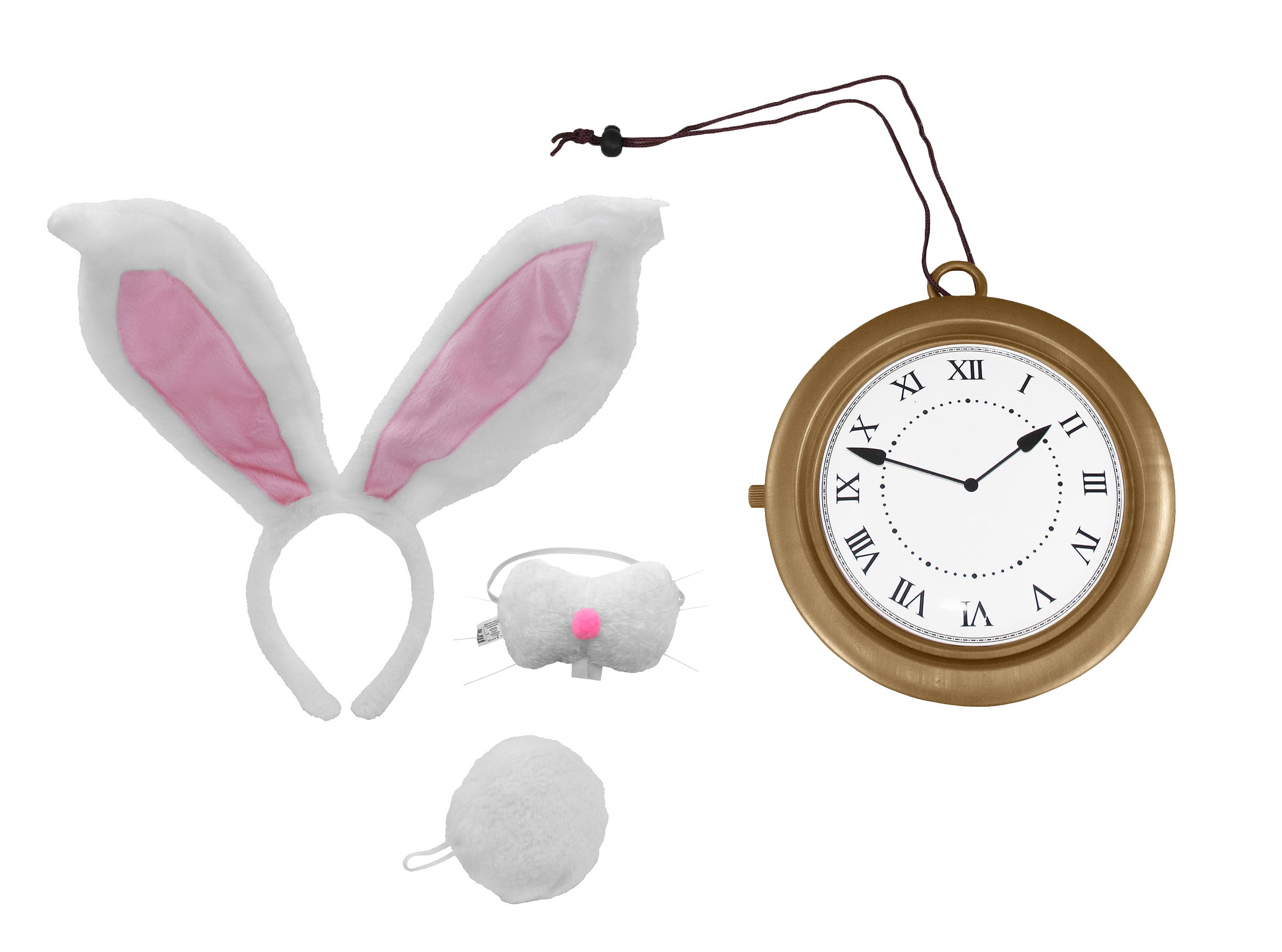 Nicky Bigs Novelties Adult White Bunny Rabbit Ears Headband Nose Tail ...