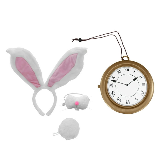 Nicky Bigs Novelties Adult White Bunny Rabbit Ears Headband Nose Tail ...