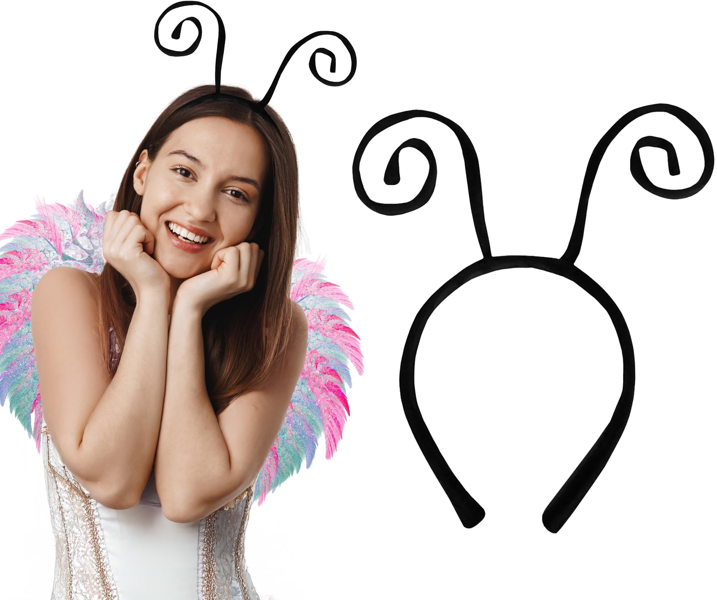 Nicky Bigs Novelties Black Velvet Bug Antenna Headband, Halloween ...