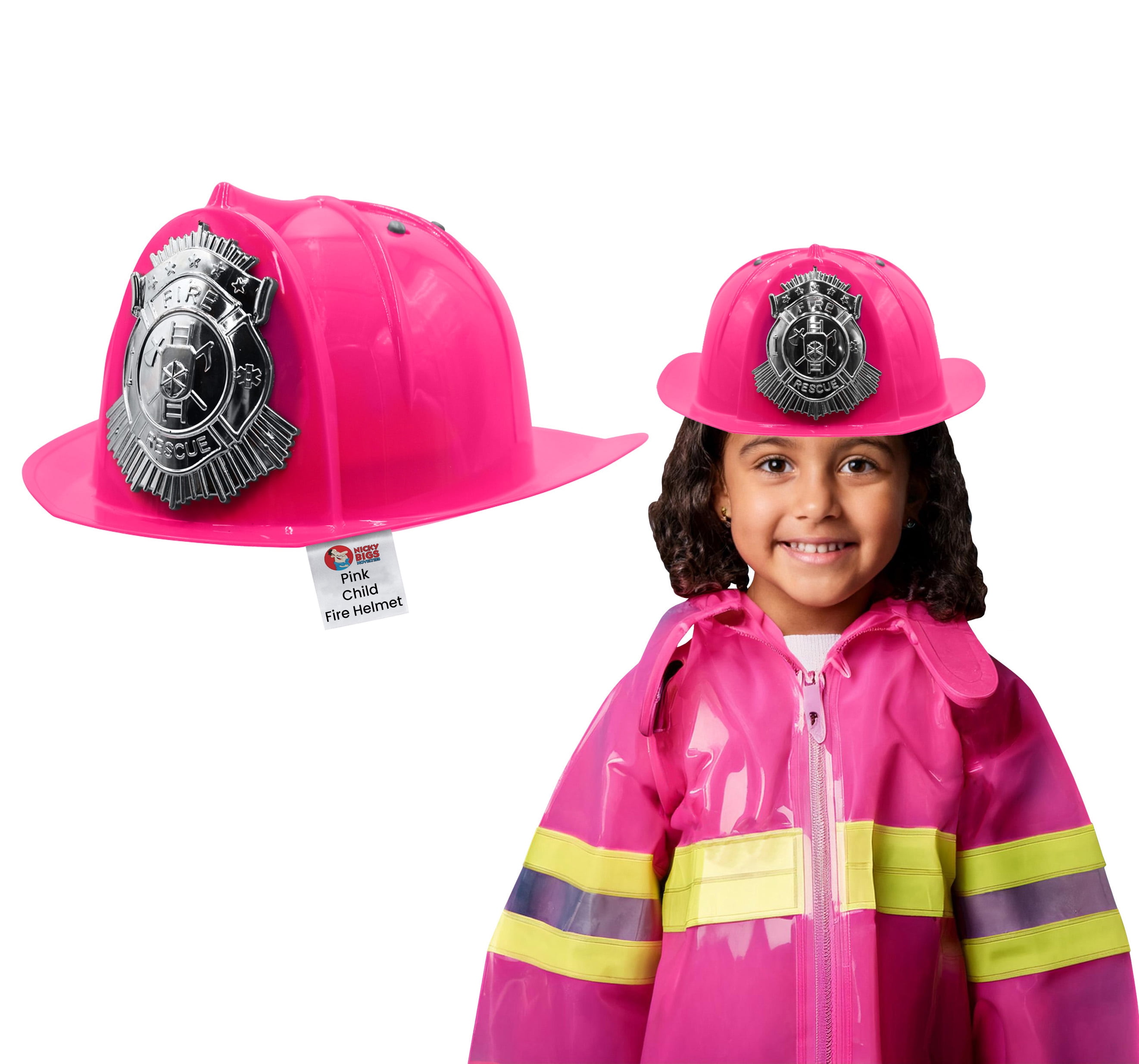 Nicky Bigs Novelties Child Deluxe Firefighter Helmet Thick Plastic ...