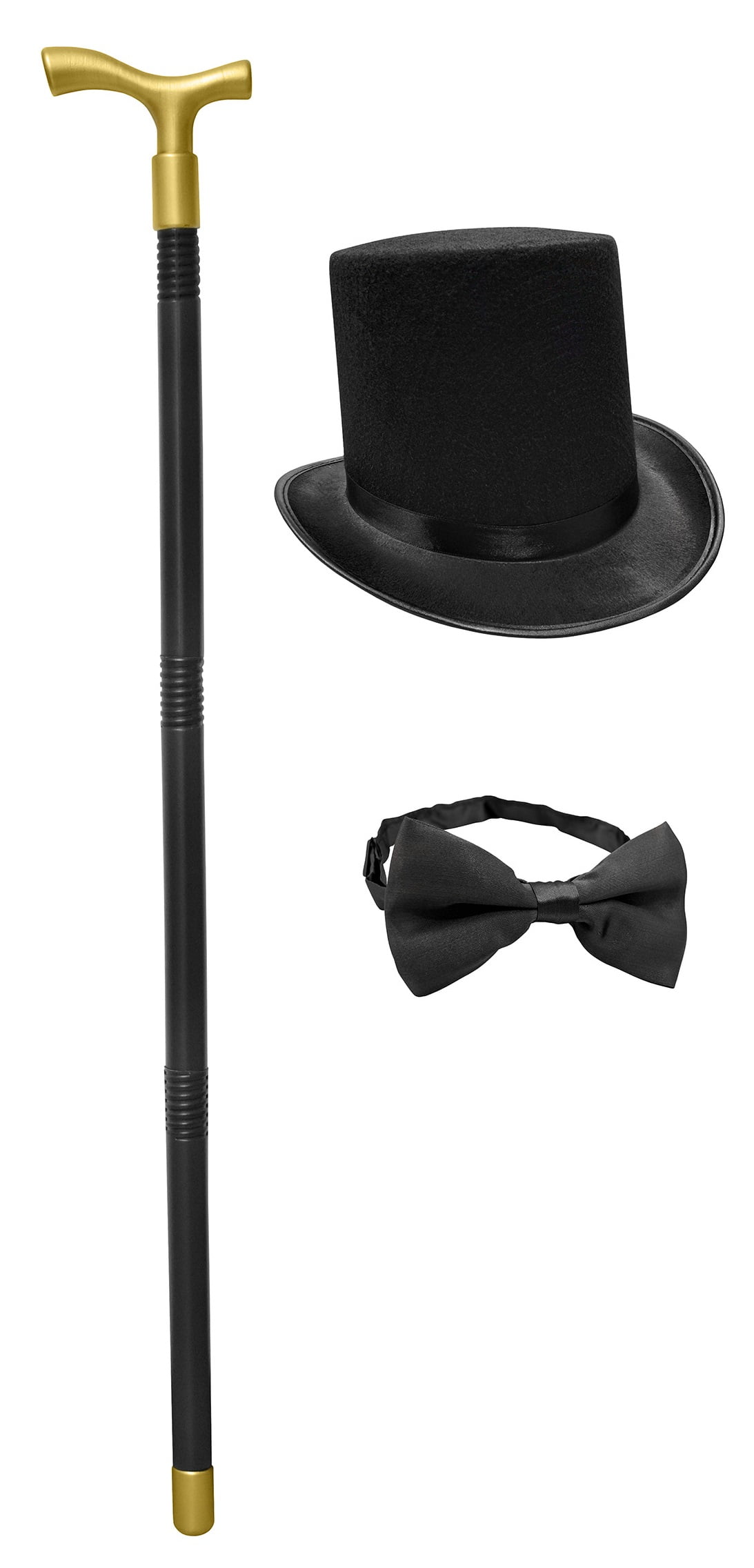 Nicky Bigs Novelties Classic Black Felt Top Hat Costume Set Bowtie 36 ...