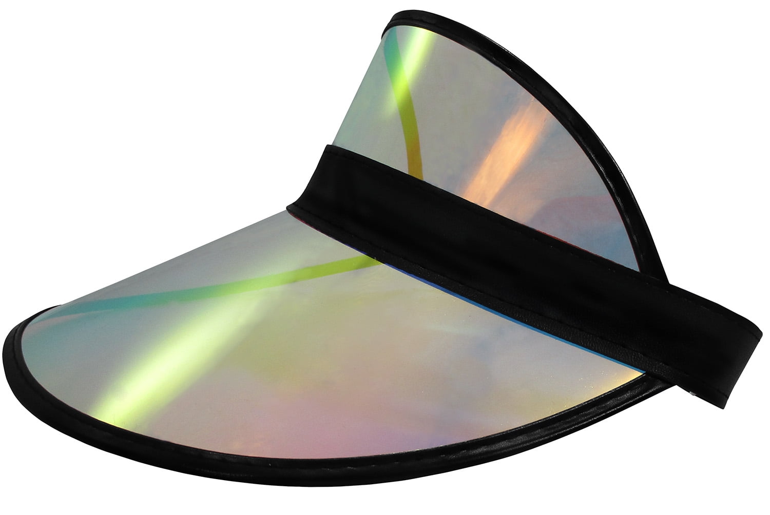 Nicky Bigs Novelties Clear Iridescent Colored Plastic Sun Visor Tennis ...