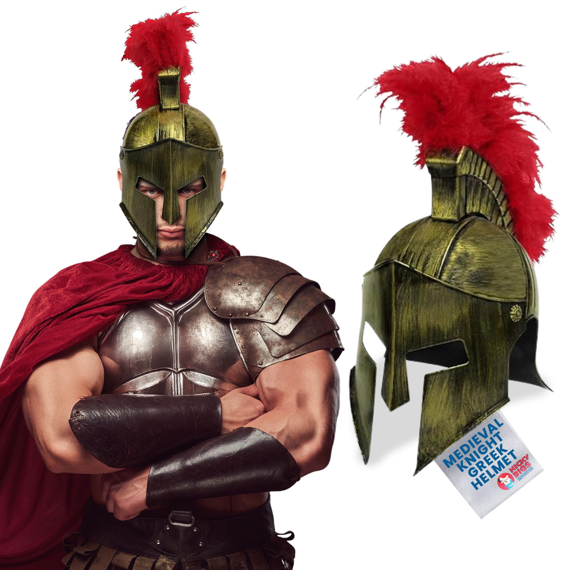 Nicky Bigs Novelties Adult Roman Gladiator Plastic Helmet Costume ...