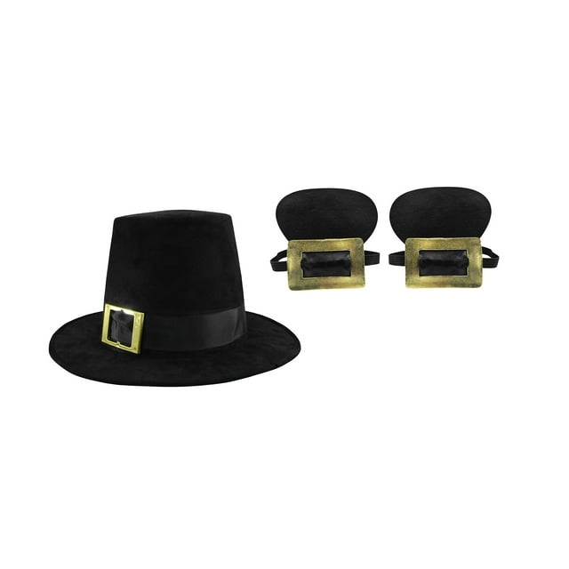 Nicky Bigs Novelties Deluxe Pilgrim Hat With Buckle And Gold Buckle ...