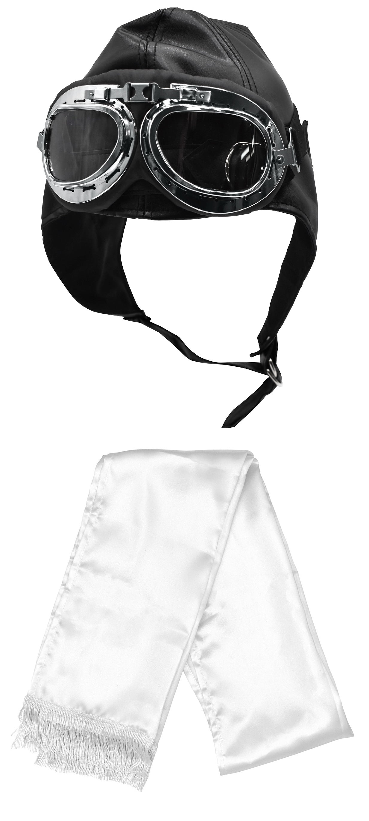 Nicky Bigs Novelties Deluxe Vinyl Vintage Bomber Pilot Aviator Helmet ...