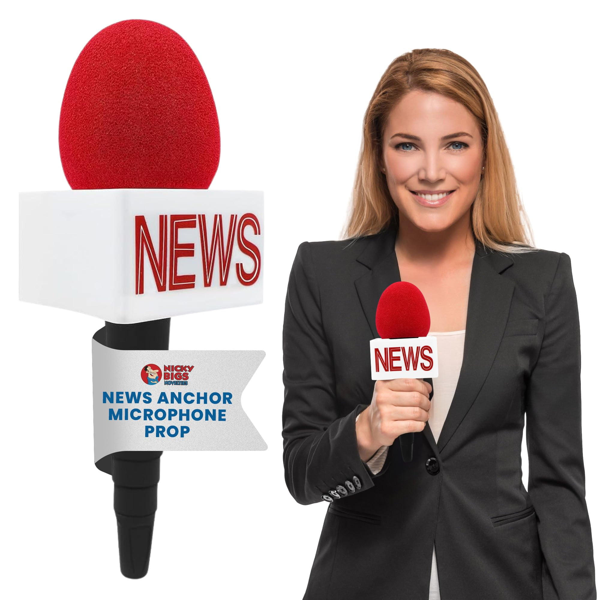 Nicky Bigs Novelties Cordless Handheld Fake News Reporter Microphone ...