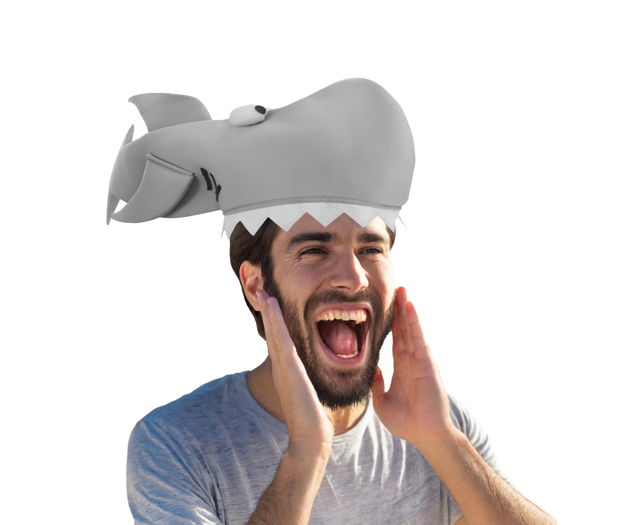 Nicky Bigs Novelties Funny Shark Bite Hat Fish Attack Animal Ocean ...