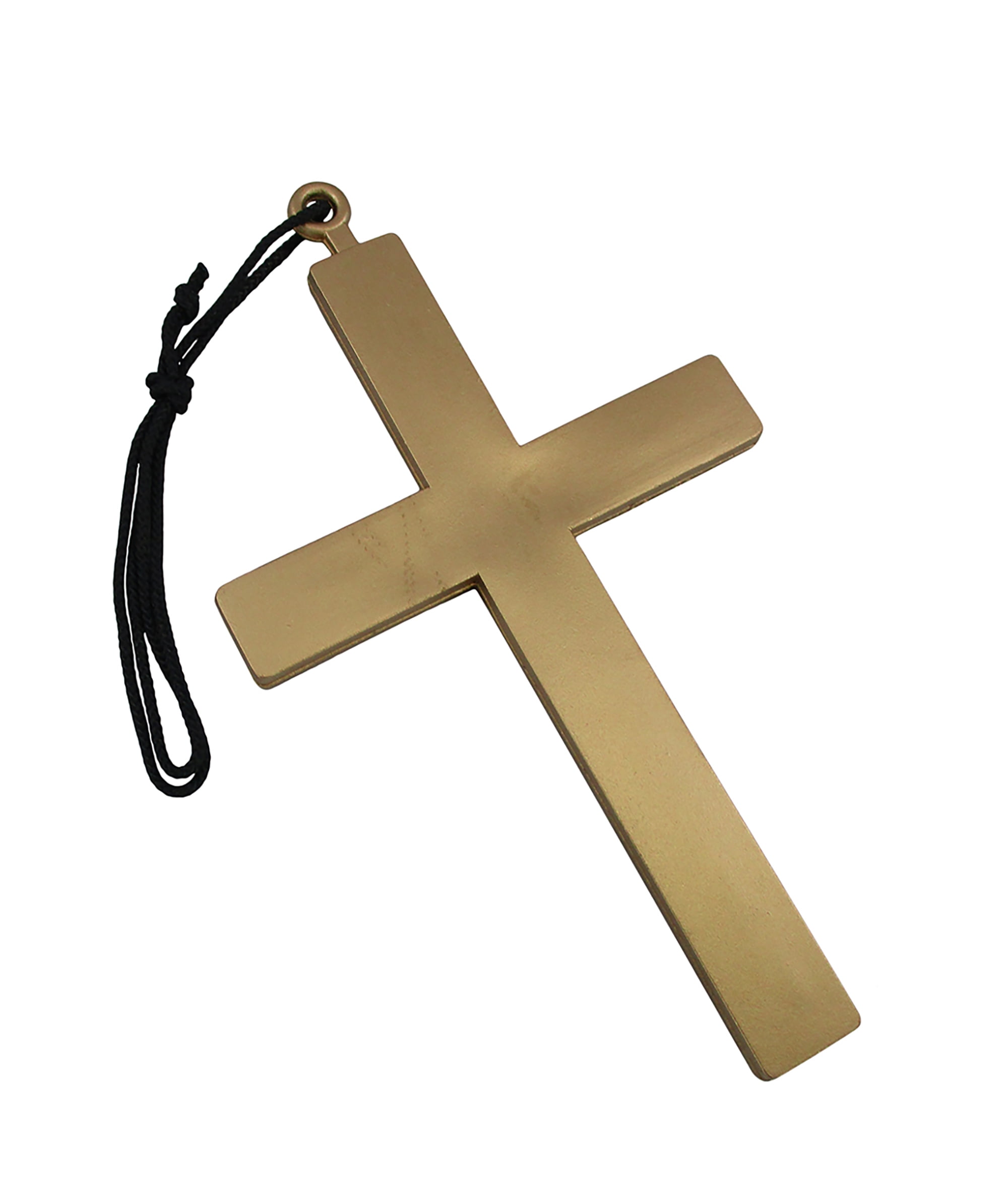 Nicky Bigs Novelties Gold Plastic Monk's Cross Necklace, 5" x 9 ...
