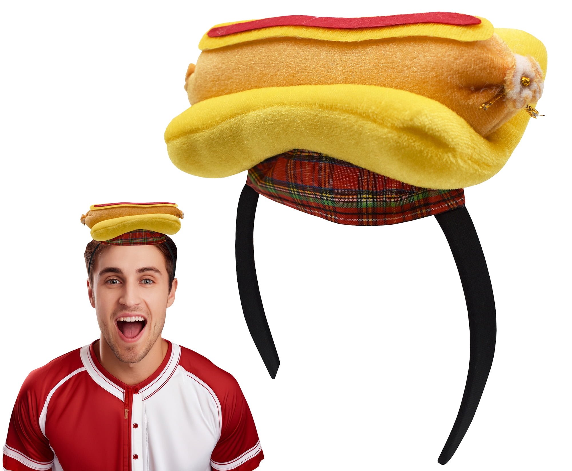 Nicky Bigs Novelties Hot Dog Hat- Mini Velvet Headpiece On Headband ...