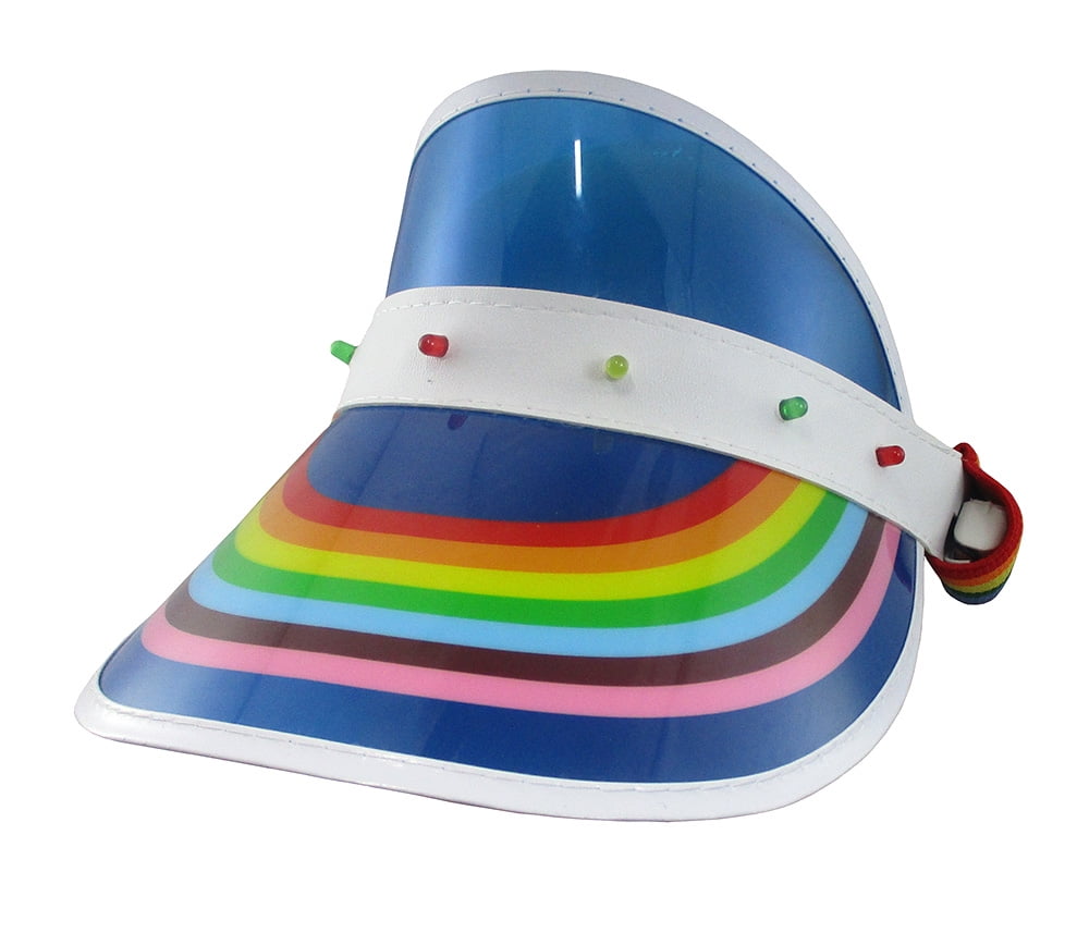 Nicky Bigs Novelties LED Light Up Rainbow Sun Visor Hat, Beach Headwear ...