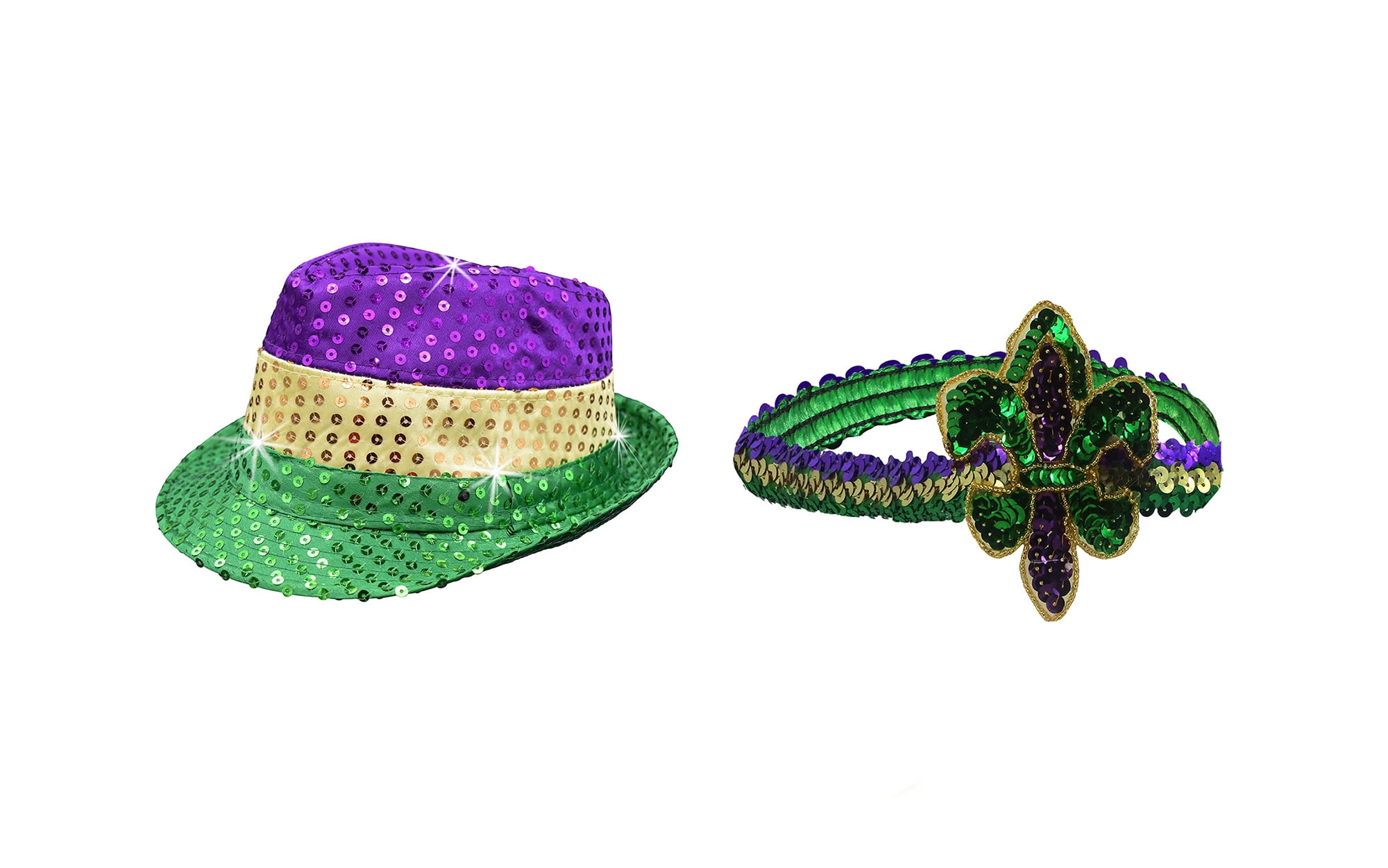 Nicky Bigs Novelties Mardi Gras Sequin Jazz Fedora Top Hat Sequin ...