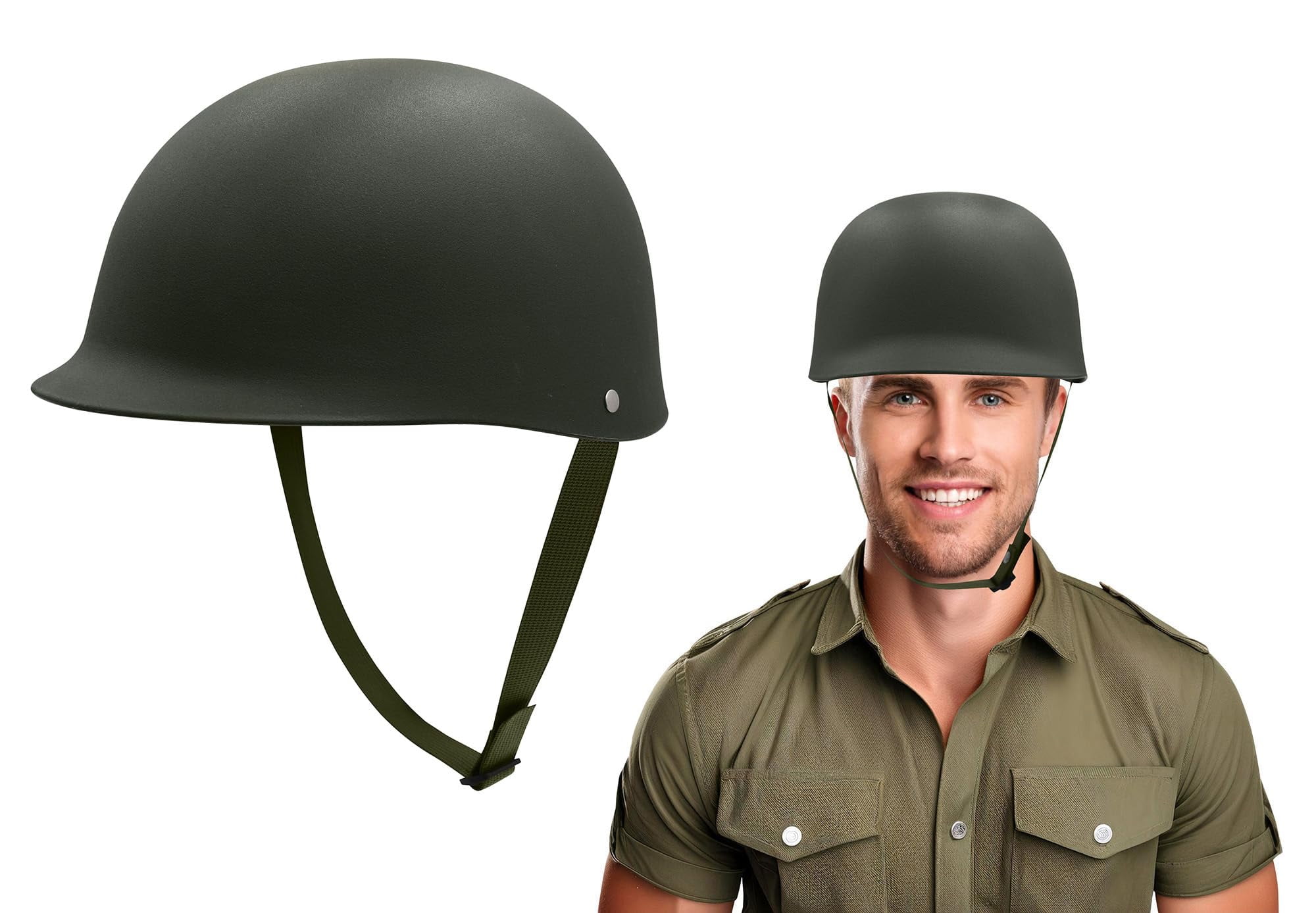 Nicky Bigs Novelties Adult Army Helmet, Halloween Military Soldier ...