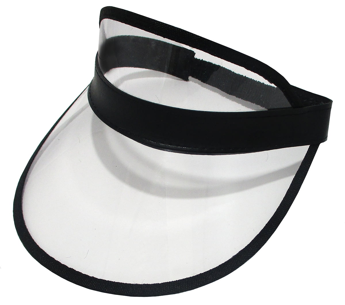 Nicky Bigs Novelties Retro Beach Plastic Clear Black Trim Sun Visor Hat ...