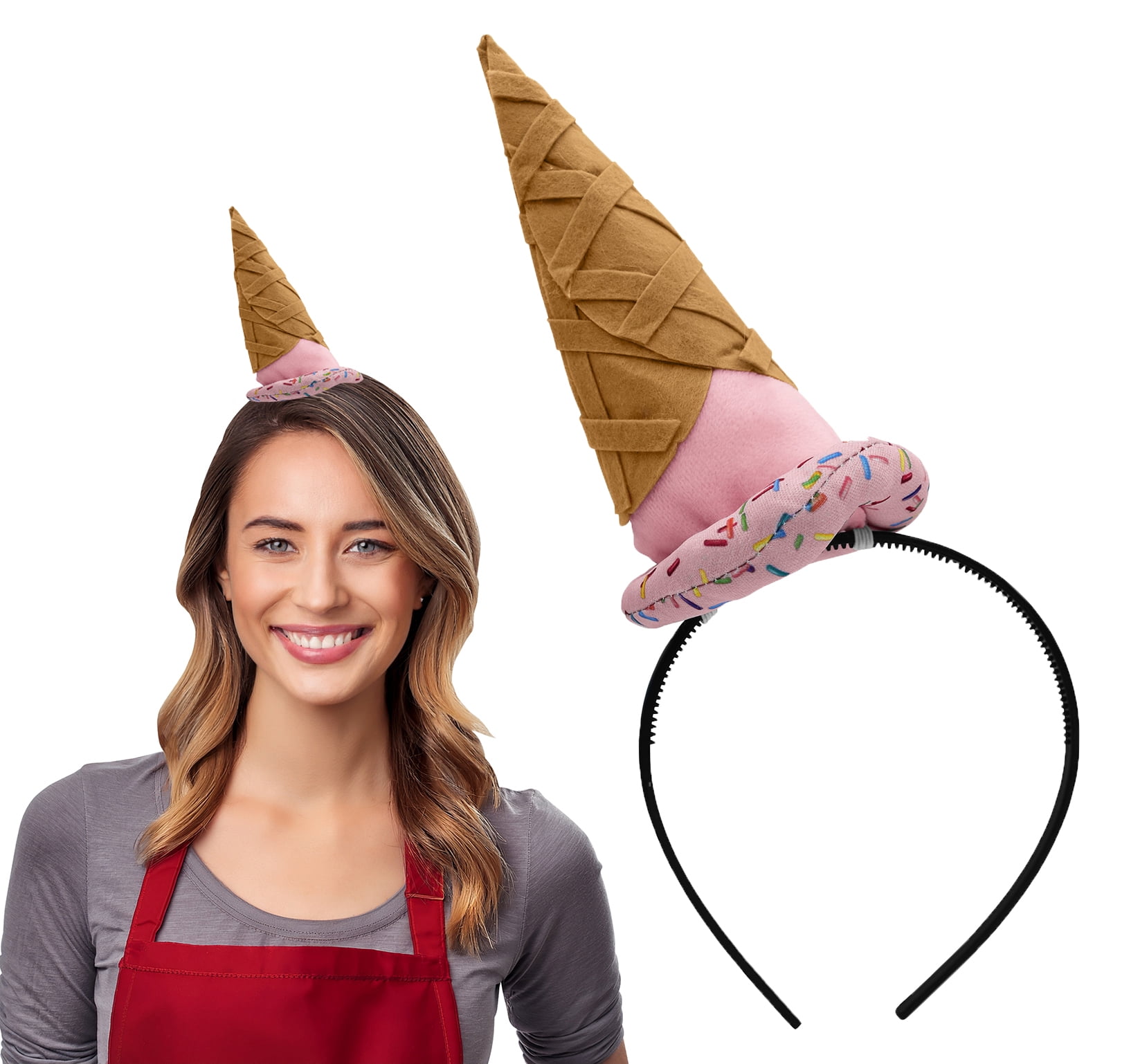 Nicky Bigs Novelties Ice Cream Cone Headband Funny Upside Down Plush ...