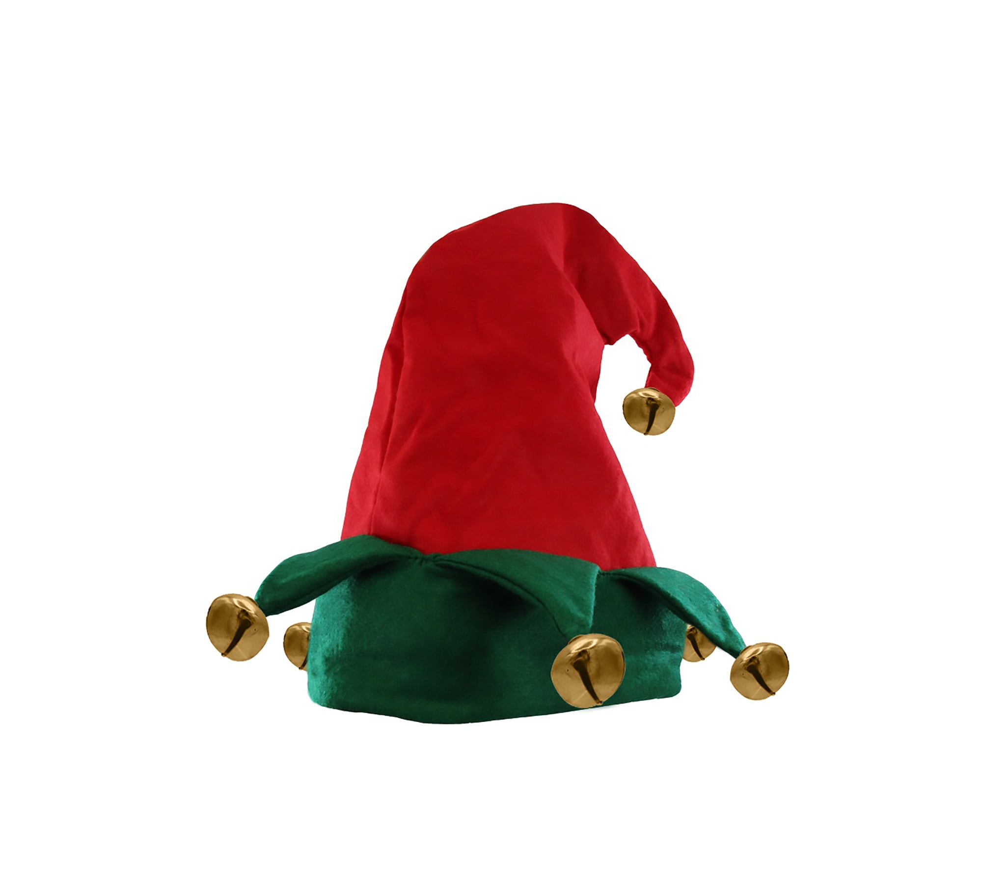 Nicky Bigs Novelties Unisex Adult Red Green Elf Hat with Giant Jingle ...