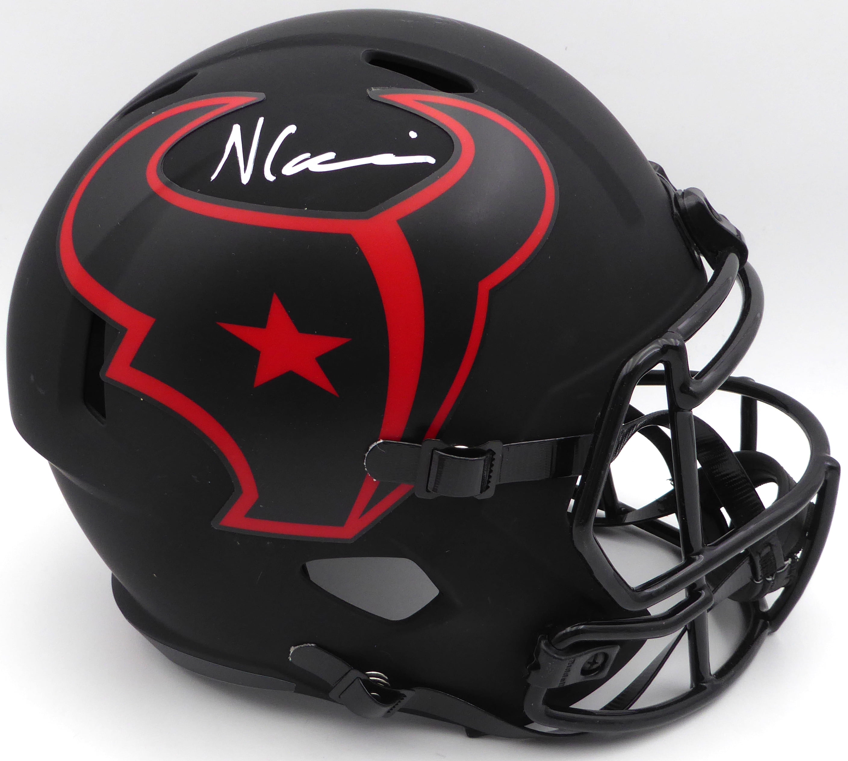 Nico Collins Autographed Eclipse Black Full Size Replica Helmet Houston ...