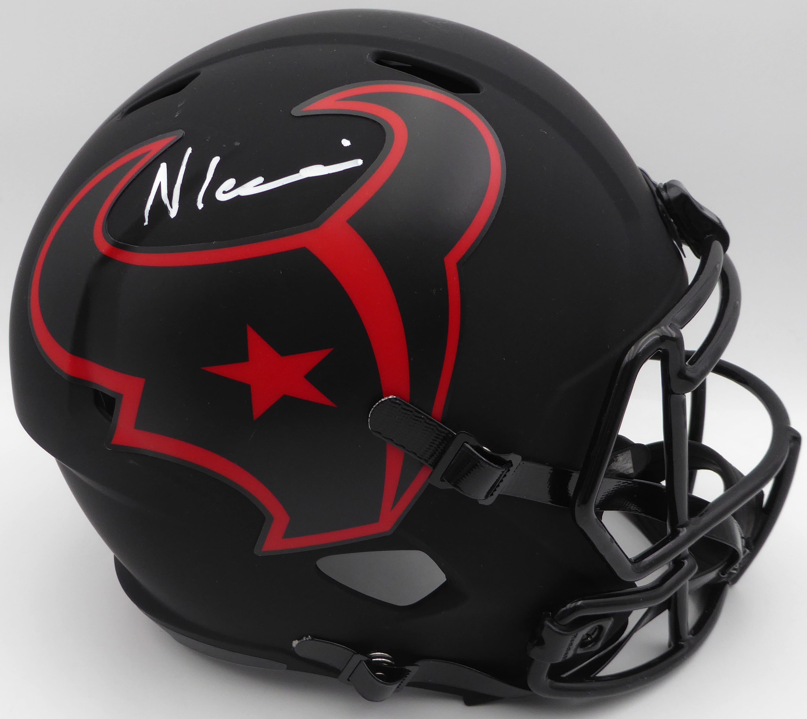 Nico Collins Autographed Eclipse Black Full Size Replica Helmet Houston ...