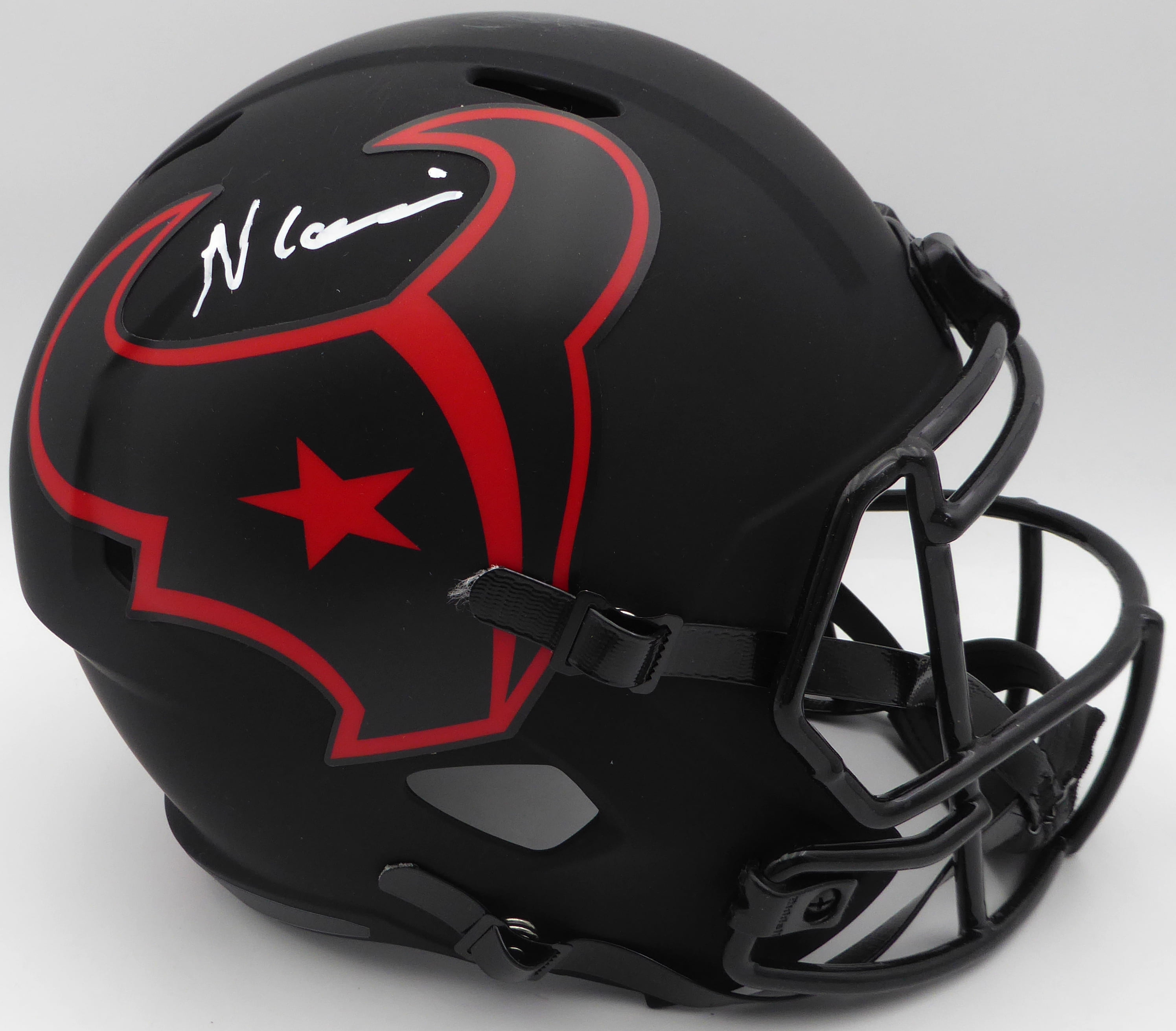 Nico Collins Autographed Eclipse Black Full Size Replica Helmet Houston ...