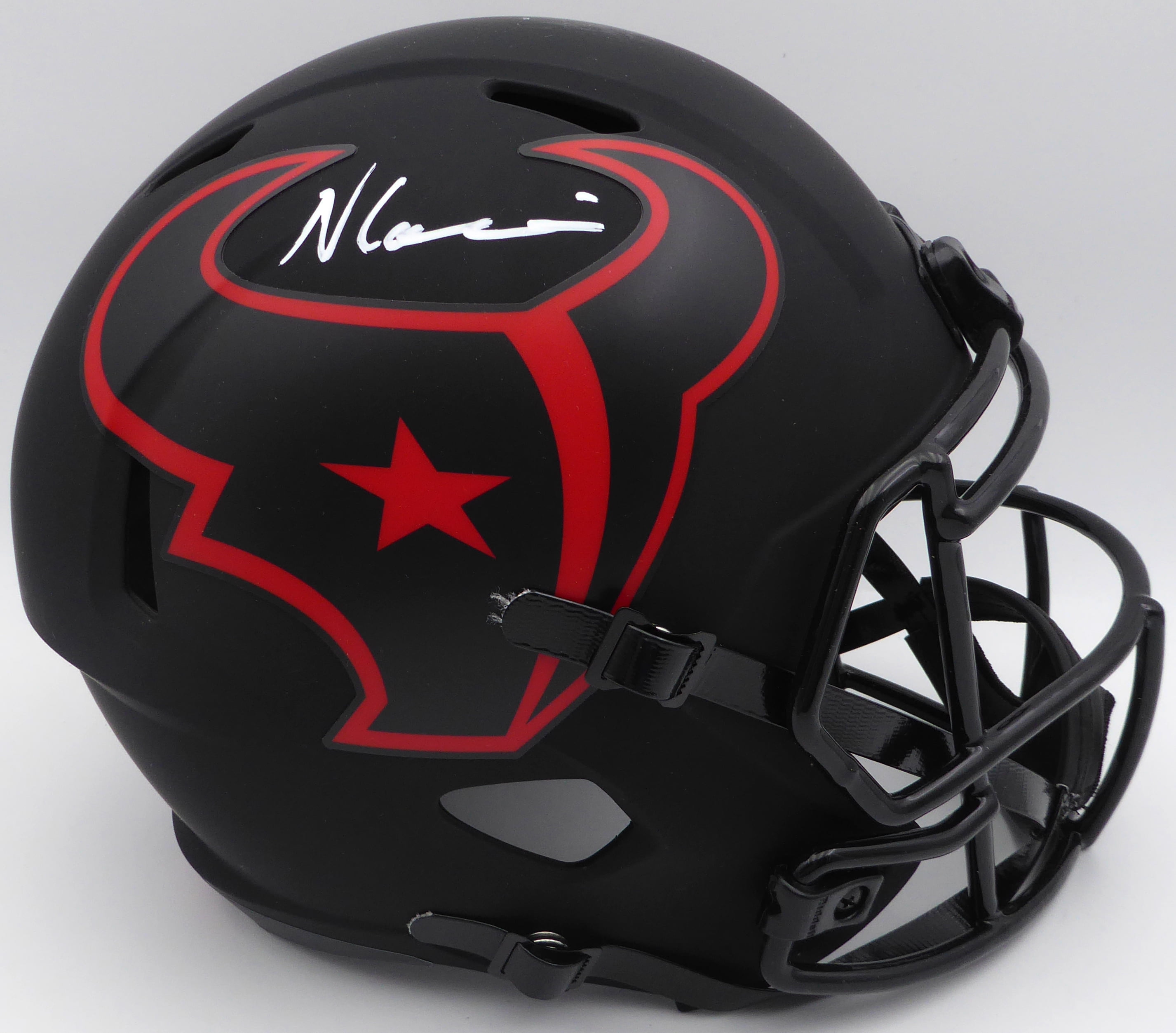 Nico Collins Autographed Eclipse Black Full Size Replica Helmet Houston ...