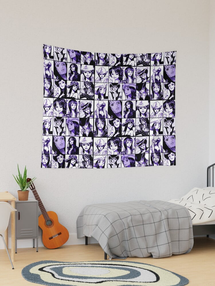 Nico Robin pre timeskip design - One Piece Manga Panel collage Tapestry Tapestries Wall Decor ...