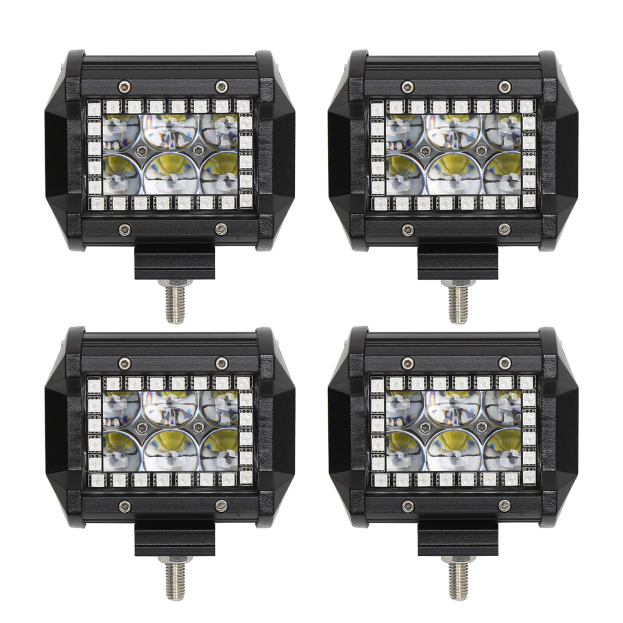 Nicoko 4 inch 18w MMF7 RGB Led Pod Lights,Spot Light with Chasing RGB ...