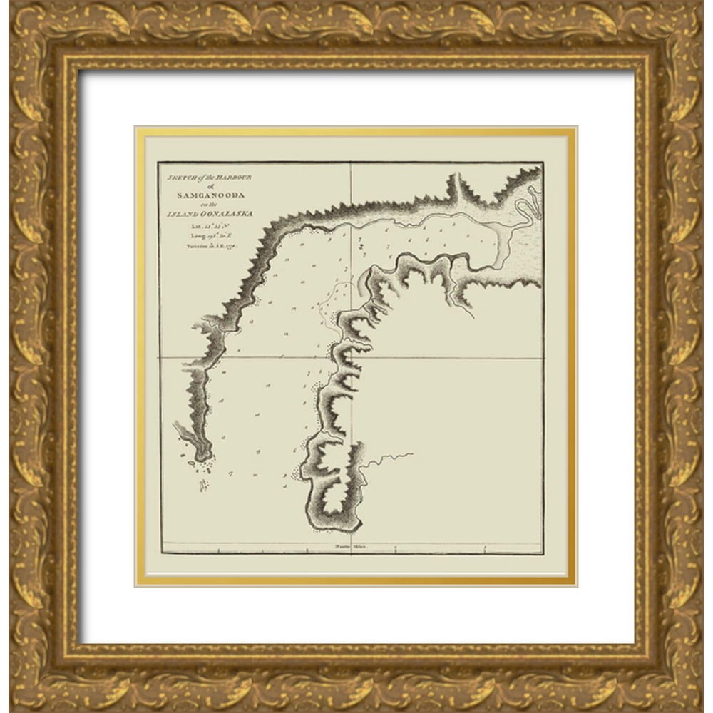 Nicol 15x15 Gold Ornate Wood Framed with Double Matting Museum Art ...