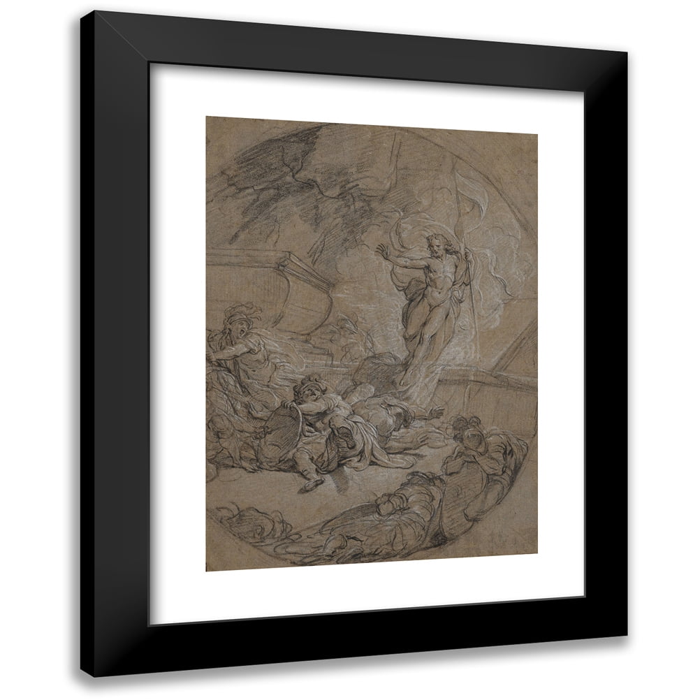 Nicolas Bertin 14x18 Black Modern Framed Museum Art Print Titled - The Resurrection of Christ ...