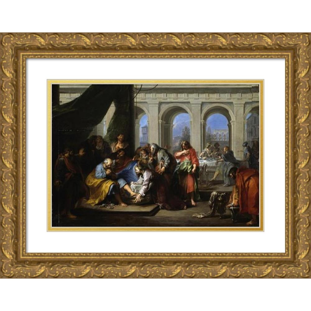 Nicolas Bertin 18x14 Gold Ornate Wood Frame and Double Matted Museum Art Print Titled - Christ ...