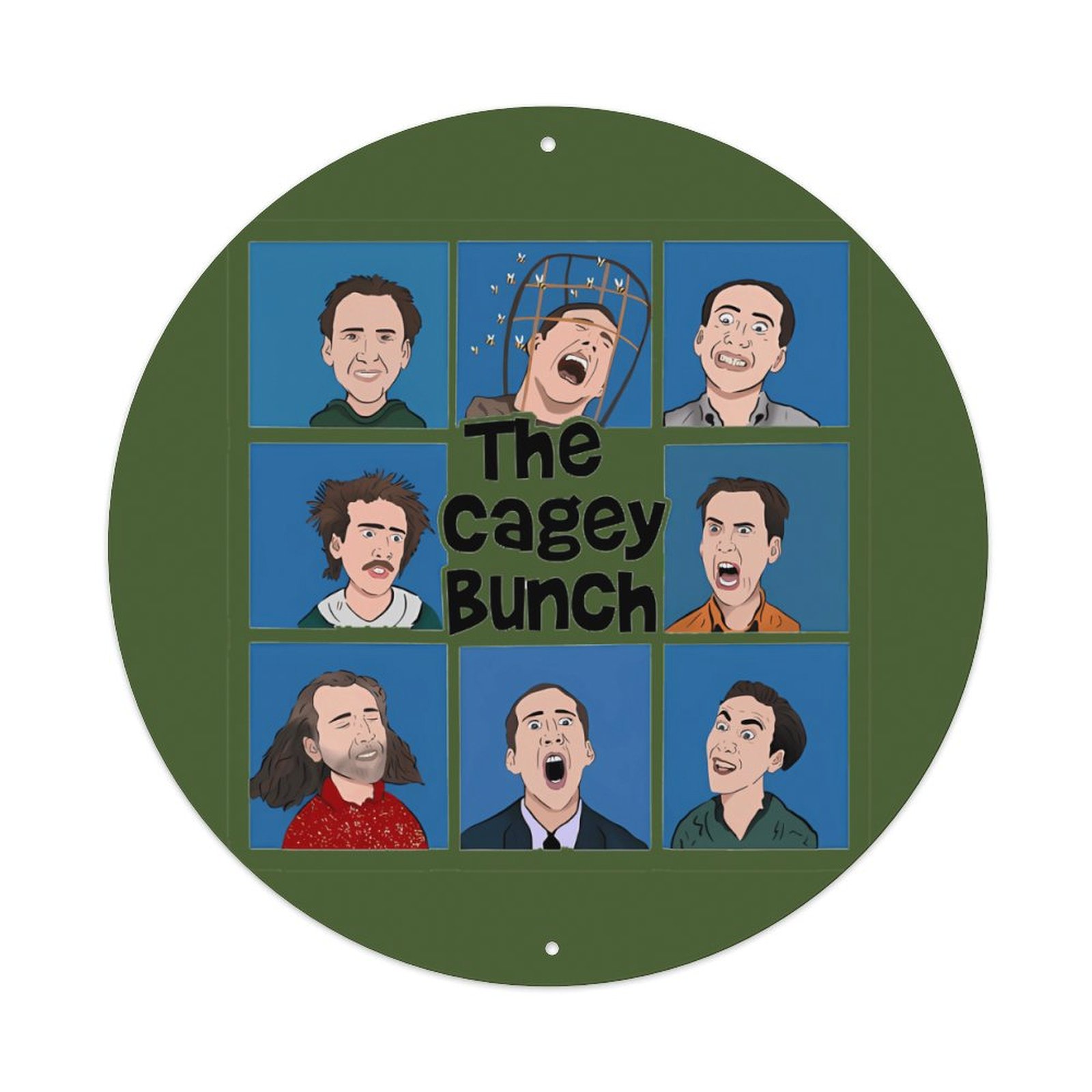 Nicolas Cage Round Decorative Aluminum Sign For Living Room And Bedroom ...