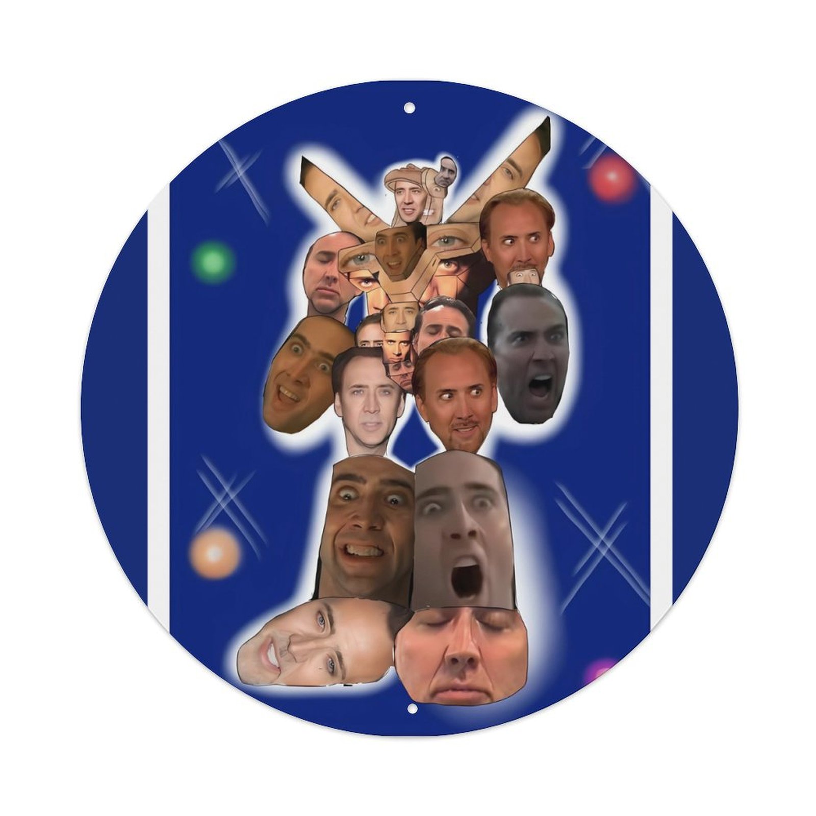 Nicolas Cage Round Decorative Aluminum Sign For Living Room And Bedroom ...
