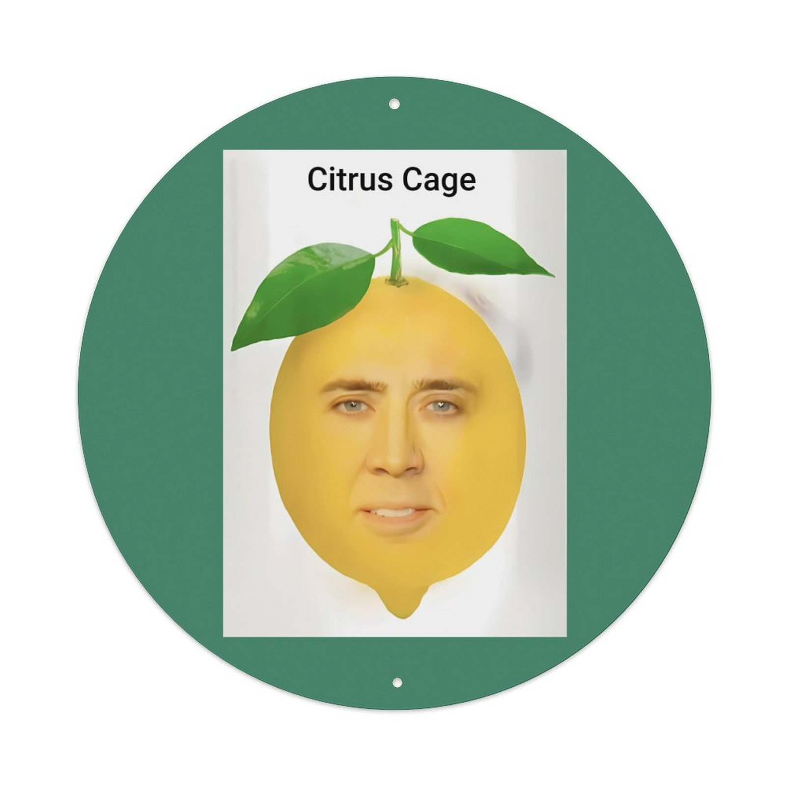 Nicolas Cage Round Decorative Aluminum Sign For Living Room And Bedroom ...