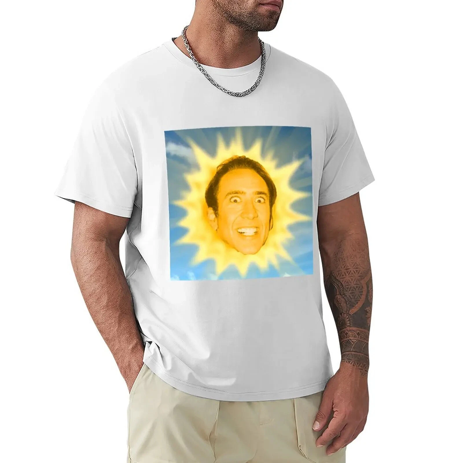 Nicolas Cage Sun T-shirt blacks graphics plain t shirts men | eBay ...