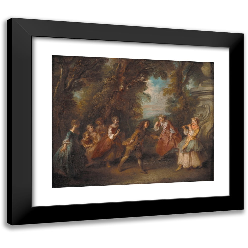 Nicolas Lancret 14x12 Black Modern Framed Museum Art Print Titled ...