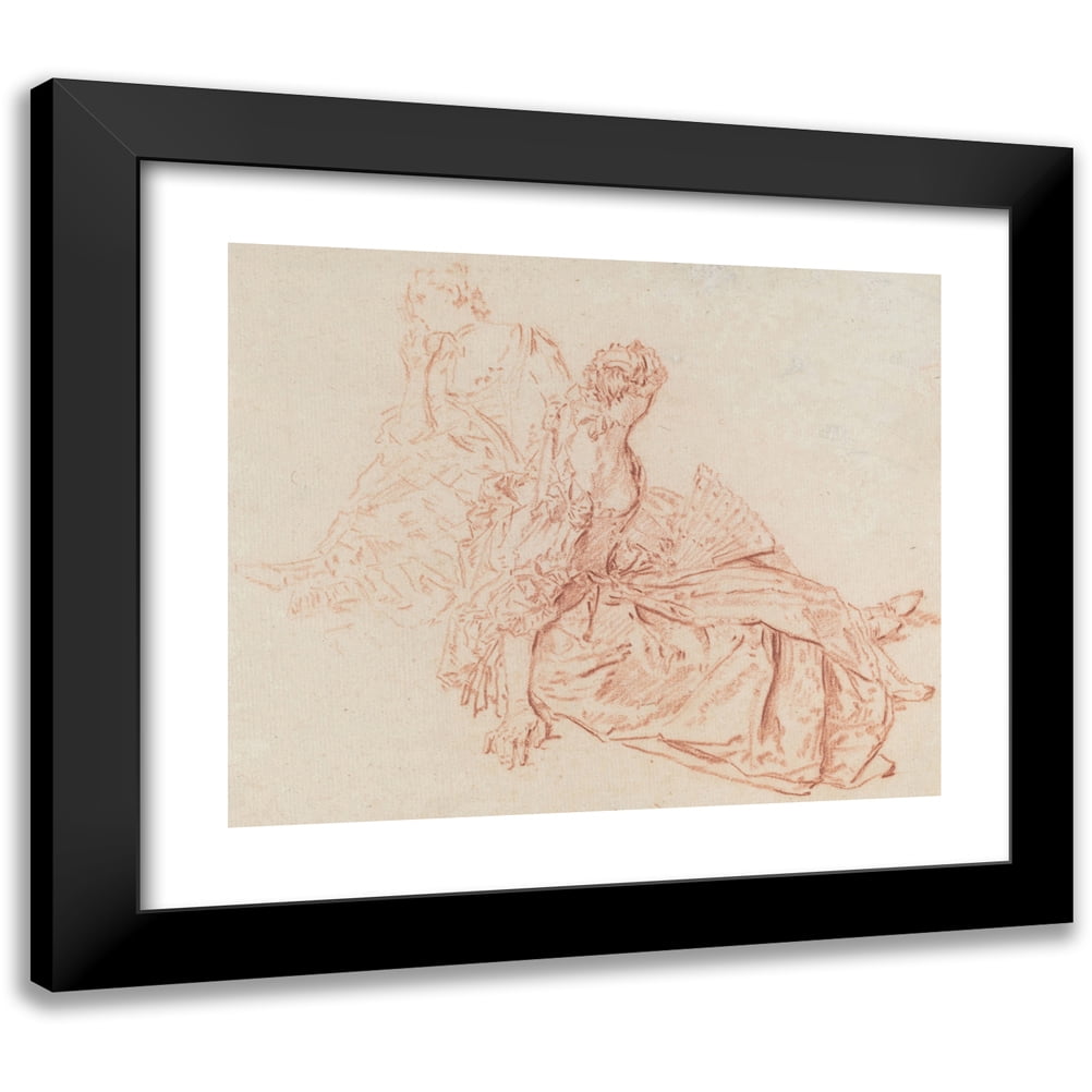 Nicolas Lancret 14x12 Black Modern Framed Museum Art Print Titled - Two ...