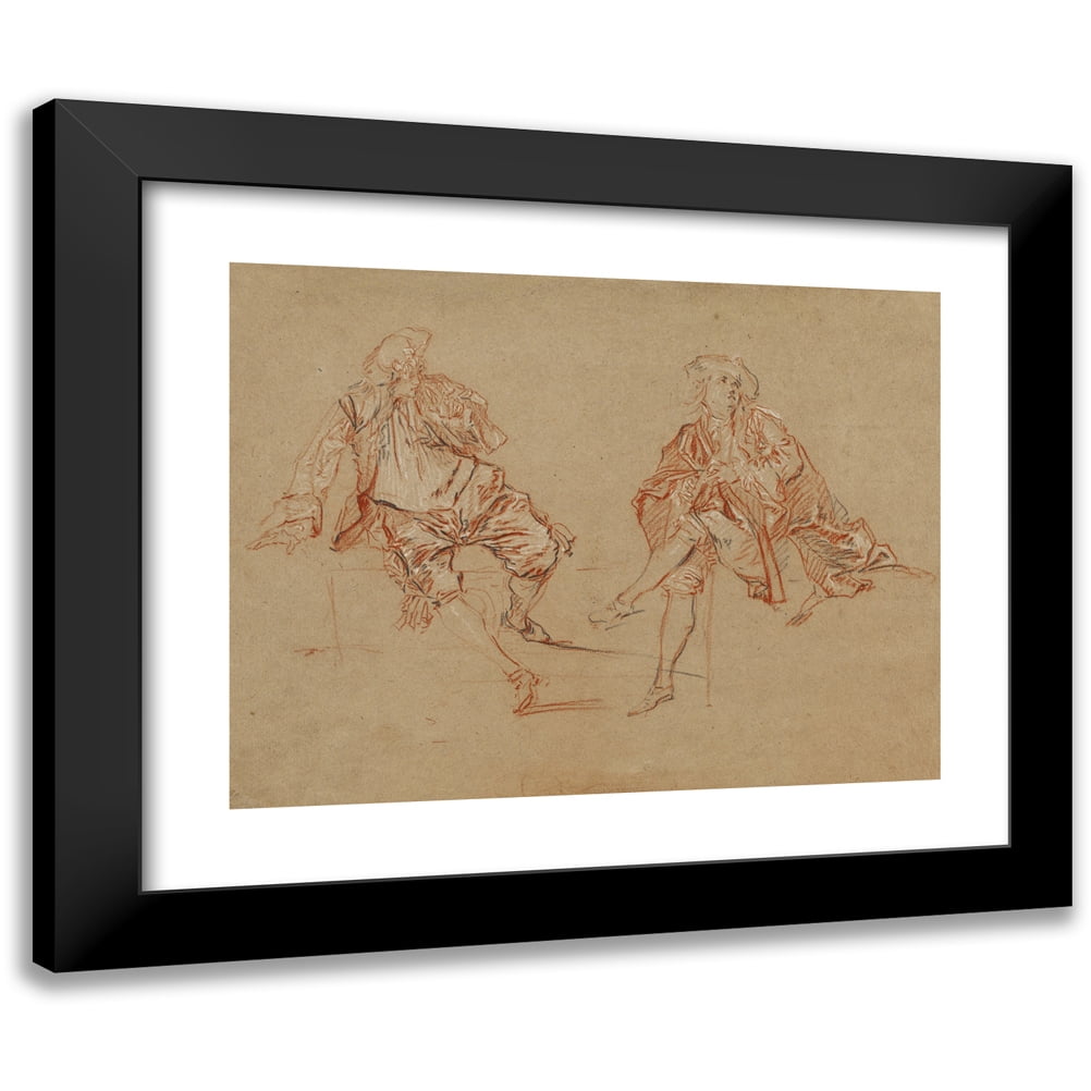 Nicolas Lancret 14x12 Black Modern Framed Museum Art Print Titled - Two ...