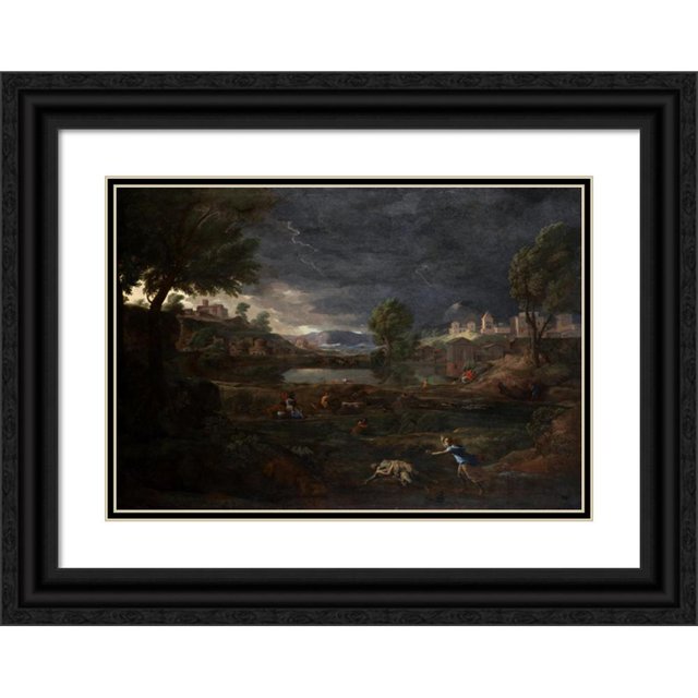 Nicolas Poussin 14x11 Black Ornate Wood Framed Double Matted Museum Art ...