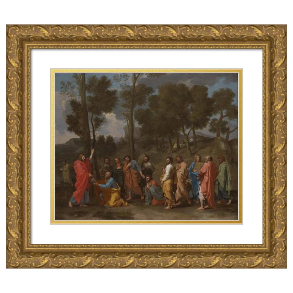 Nicolas Poussin 14x12 Gold Ornate Wood Frame and Double Matted Museum ...
