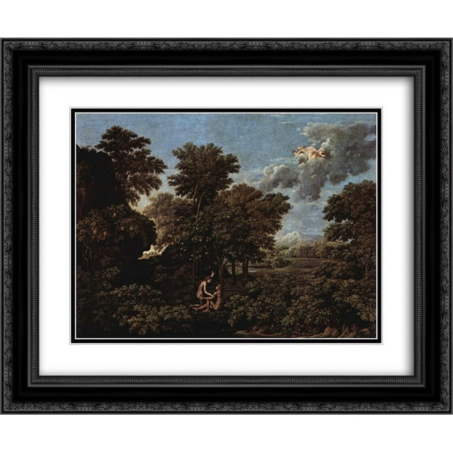 Nicolas Poussin 2x Matted 24x20 Black Ornate Framed Art Print 'Spring ...