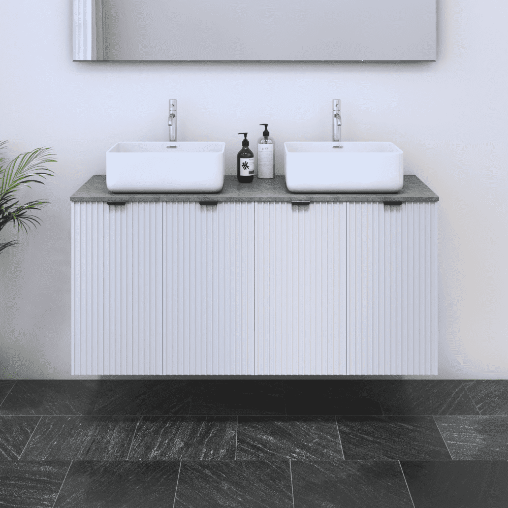 Nicole 4D 120 Double Sink Floating Bathroom Vanity (48" Width ...