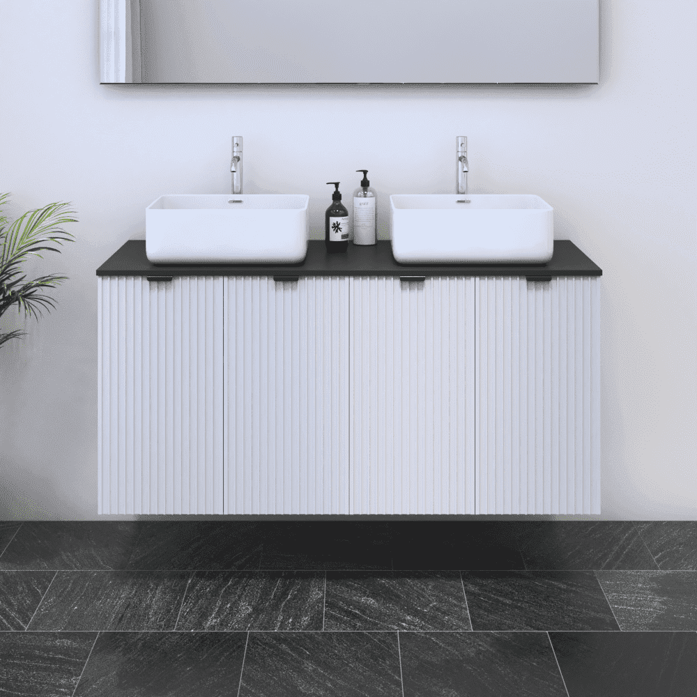 Nicole 4D 120 Double Sink Floating Bathroom Vanity (48" Width ...