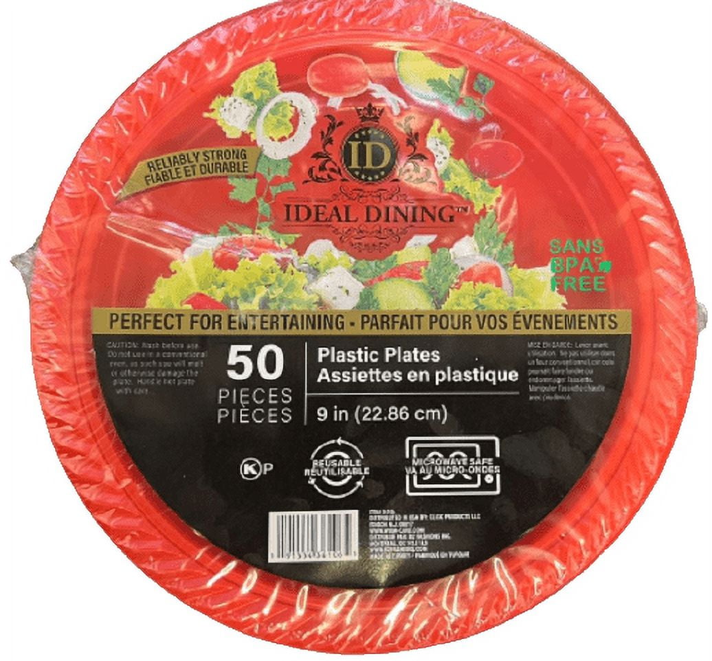 Nicole Fantani's Ideal Dining 9" Disposable Red Plastic plates Good to ...