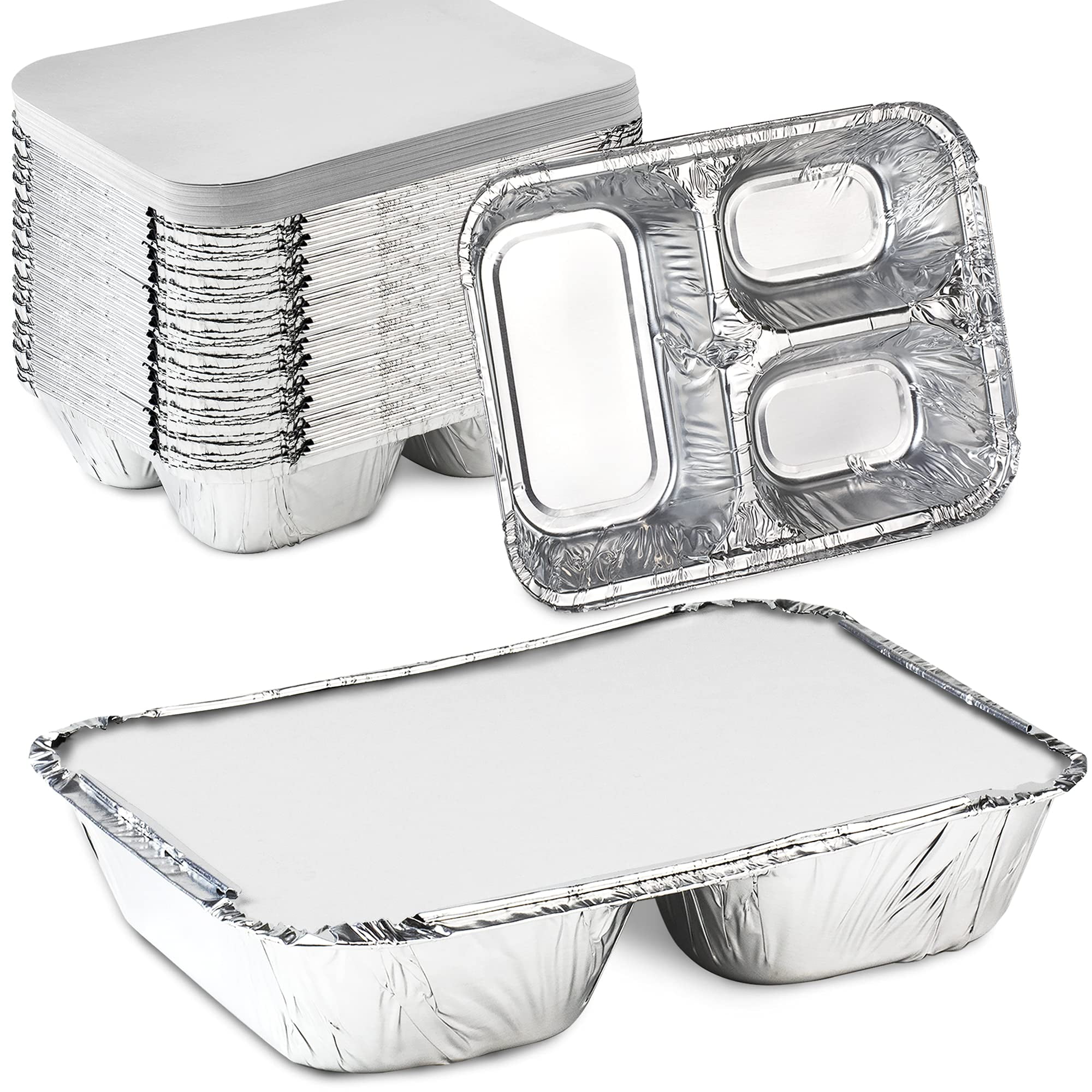Nicole Fantini's Disposable Aluminum 8 1/2" x 6 3/8" Three Compartment ...